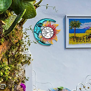 HOBYLUBY 14.5'' Outdoor Thermometer, Wall-Mounted Thermometer Decorative for Patio, Garden, Greenhouse, Home Decor, No Battery Require