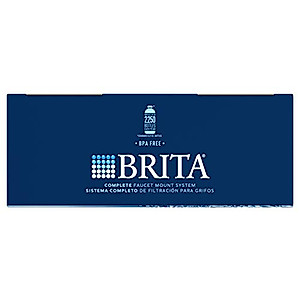 Brita Faucet Mount System, Water Faucet Filtration System with Filter Change Reminder, Reduces Lead, Made Without BPA, Fits Standard Faucets Only, Elite Advanced, White, Includes 2 Replacement Filters