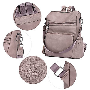 CLUCI Backpack Purse for Women Fashion Leather Crossbody Bags Purses for Women, Leather Messenger Tassel Bag