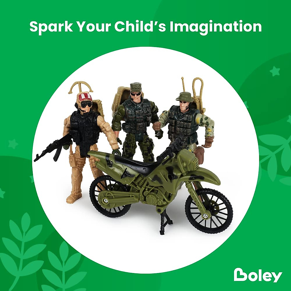 Boley 6-Pack Soldier Toy Set - Elite Force Army Men Figurines and Accessories – Pretend Play Soldier Toys for Kids - Ages 3 and Up!