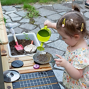 Giant bean Mud Kitchen Playset for Kids, Deluxe Wooden Toy Play Kitchen Set for Boys and Girls Ages 3-8 Indoor & Outdoor Activities, with Sand and Water Sink, Cookware Pots and Kitchen Accessories