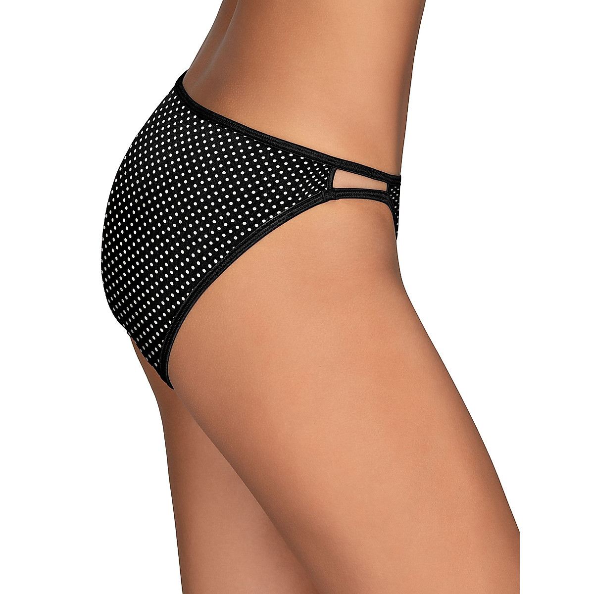Vanity Fair Women's Illumination String Bikini Panties, Silky Stretch & Satin Trim, Premiere Dot Print, 7