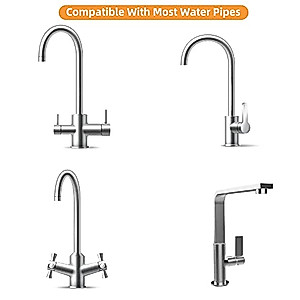 Djanland Multifunctional Faucet Rack Sponge Holder with Towel Rack & Hooks for Kitchen & Bathroom Sink Shelf Over Faucet Storage Rack, Stainless Steel Faucet Drain Rack, Universal Fit, Black