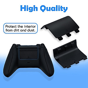 Mcbazel Battery Cover for Xbox Series X/S, Universal Replacement Battery Back Shell Door Lid Repair Part for Xbox Series S/X Controllers (6 Packs) - Black (NOT for Xbox One/Elite 1&2 Controllers)
