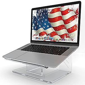 Vray Designs LLC 6MM Acrylic Laptop Stand,Ergonomic Laptop Stand, Portable, and Clear Desk Riser for 10-17 inch Laptops - Made in USA for Home Office