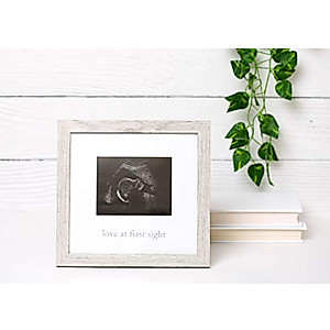 Kate & Milo Rustic Sonogram Picture Frame, Love at First Sight Gender-Neutral Baby Keepsake, Ultrasound Picture Frame, Modern Nursery Décor