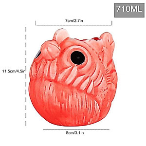 chongjian Tiki Mugs Cocktail,Ceramic Tiki Mug for Exotic Cocktail Glasses,Tiki Bar Professional Hawaiian Party Barware - Great Home Bar Present idea(710ML24ounce)