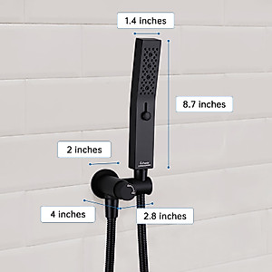 G-Promise All Metal Handheld Shower Set with 3-Function Shower Wand, included Handheld Holder to Control Shower Wand on/off Switch and 70 Inch Tangle-Free Stainless Steel Hose