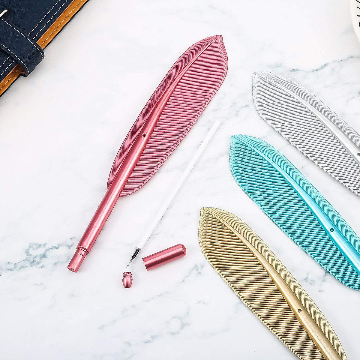 4pcs Feather Quill Pen Set Journal Book Notebook Notepad Agenda Planner with Hogwarts Pen for Kids Gifts Set