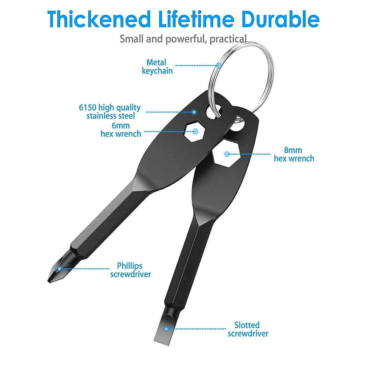 Keychain Screwdriver Set,Mens Stocking Stuffers,Adult Stocking Stuffers for Men,Dad,Christmas Best Stocking Stuffer Ideas(Black)