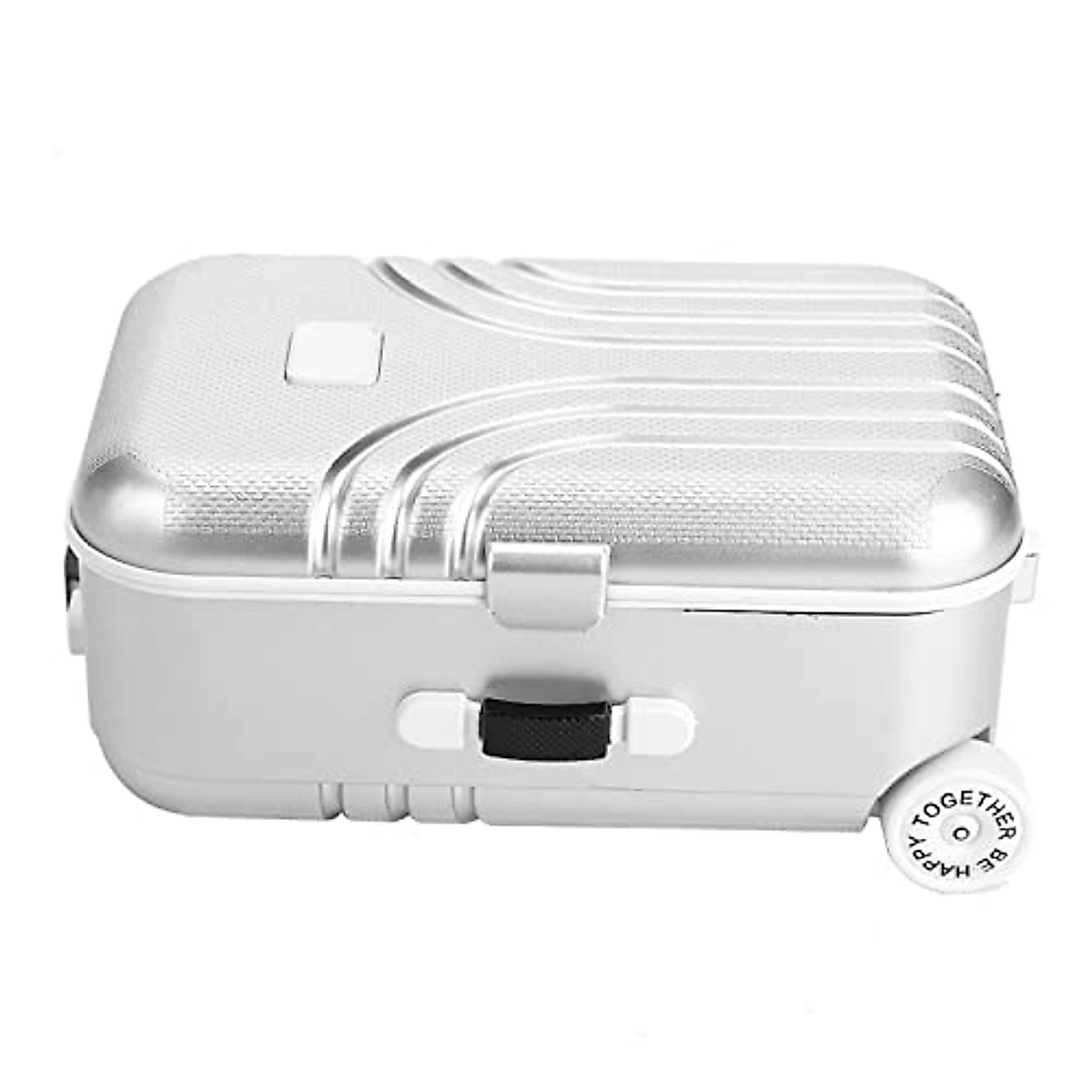 Wakects Doll Suitcase, Mini Dolls Travel Suitcase Baby Suitcase Toy, Mini Luggage Box Rolling Suitcase for Doll, Kids(Silver)