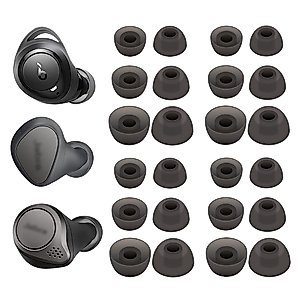 A-Focus [12 Pairs] Compatible with Anker Soundcore Life & Liberty Series Ear Tips, L/M/S Inner Hole 4mm Replacement Silicone Earbuds Gel Compatible with Jabra Elite 3/7 / 65T / 75T, 512 Gray