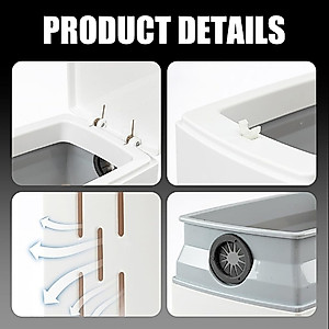 Rv Camper Trash Can Inside [Space Saving & Odor-Proof], Skinny Bathroom Trash Can and Toilet Brush Set, Ultra Slim Trash Can Bathroom with Lid, Small Garbage Can Tiny Trash Bin Built-in Bag Dispenser