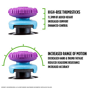 KontrolFreek FPS Freek Battle Royale for Xbox One and Xbox Series X Controller | Performance Thumbsticks | 2 High-Rise Convex (Domed) | Purple
