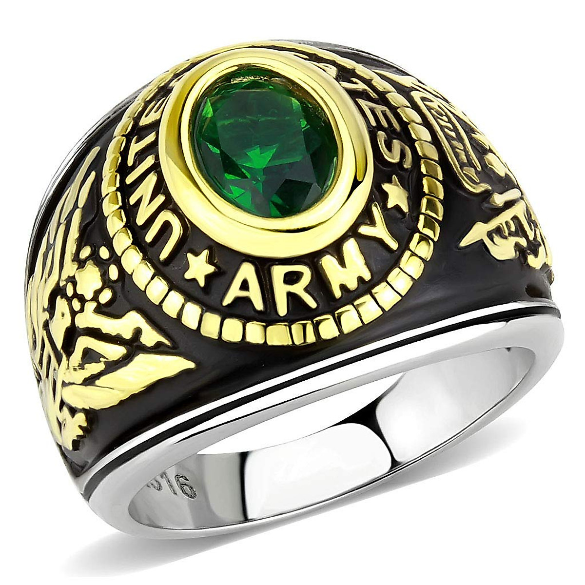YVO Customizable Unisex Army Ring - Free Engraving Included - Size 9