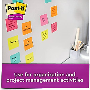 Post-it Super Sticky Pop-upNotes, 3x3 in, 6 Pads, 2x the Sticking Power, Energy Boost Collection, Bright Colors (Orange, Pink, Blue, Green),Recyclable (R330-6SSUC)