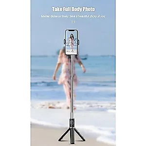 Selfie Stick Retractable Selfie Stick Smartphone Tripod All in One Mobile Phone Tripod with Wireless Remote Shutter (Pink)
