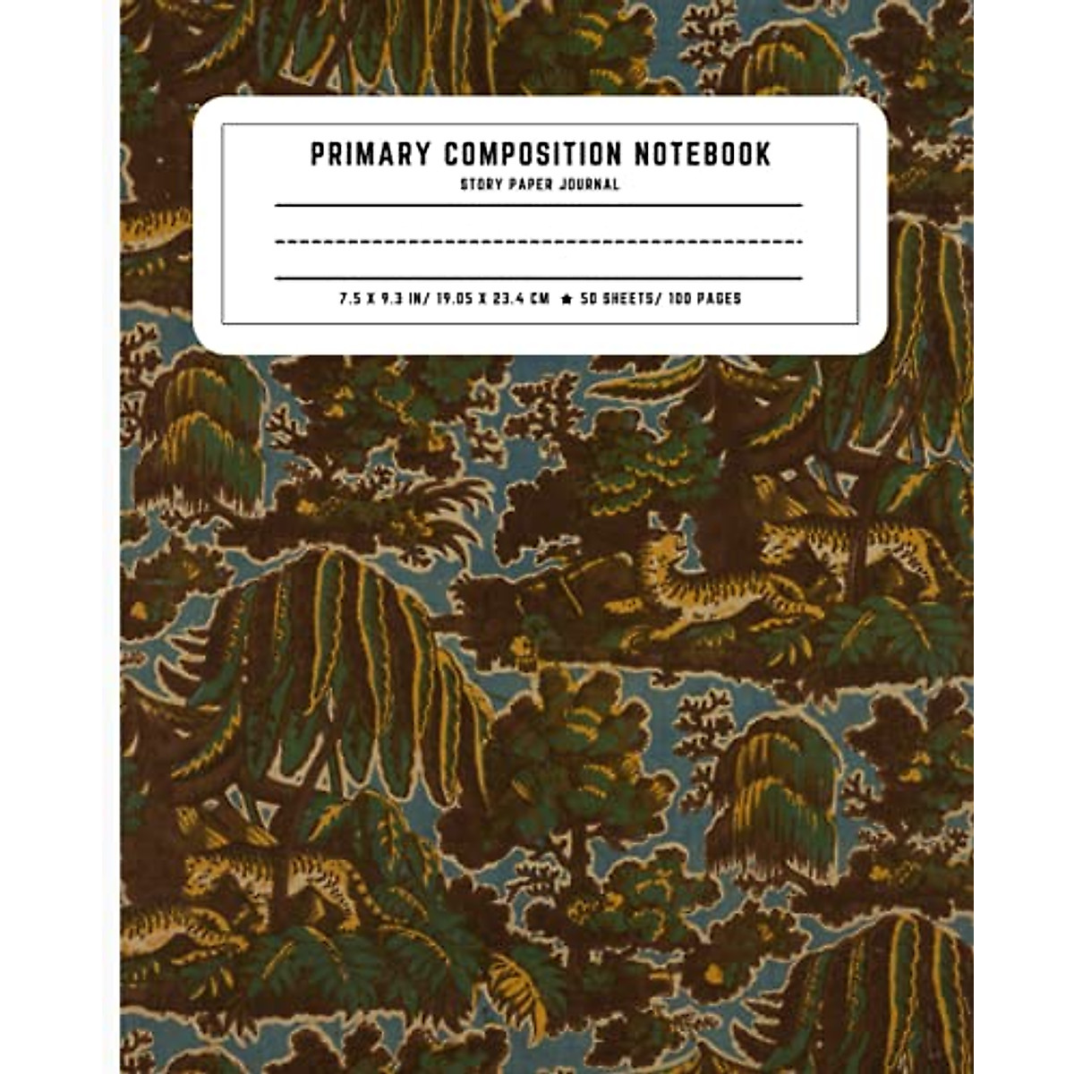 Tigers Primary Composition Book: Dotted Midline and Picture Space Perfect for Back to School: For Grades K-2 Composition School Exercise Book