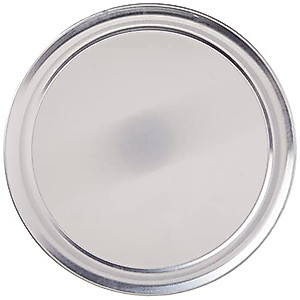 Winco 11 Inch Aluminum Winware Pizza Tray with Wide Rim