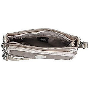 Kipling Women's Myrte Crossbody Handbag, Convertible Purse, Nylon Clutch and Waist Bag, Metallic Glow