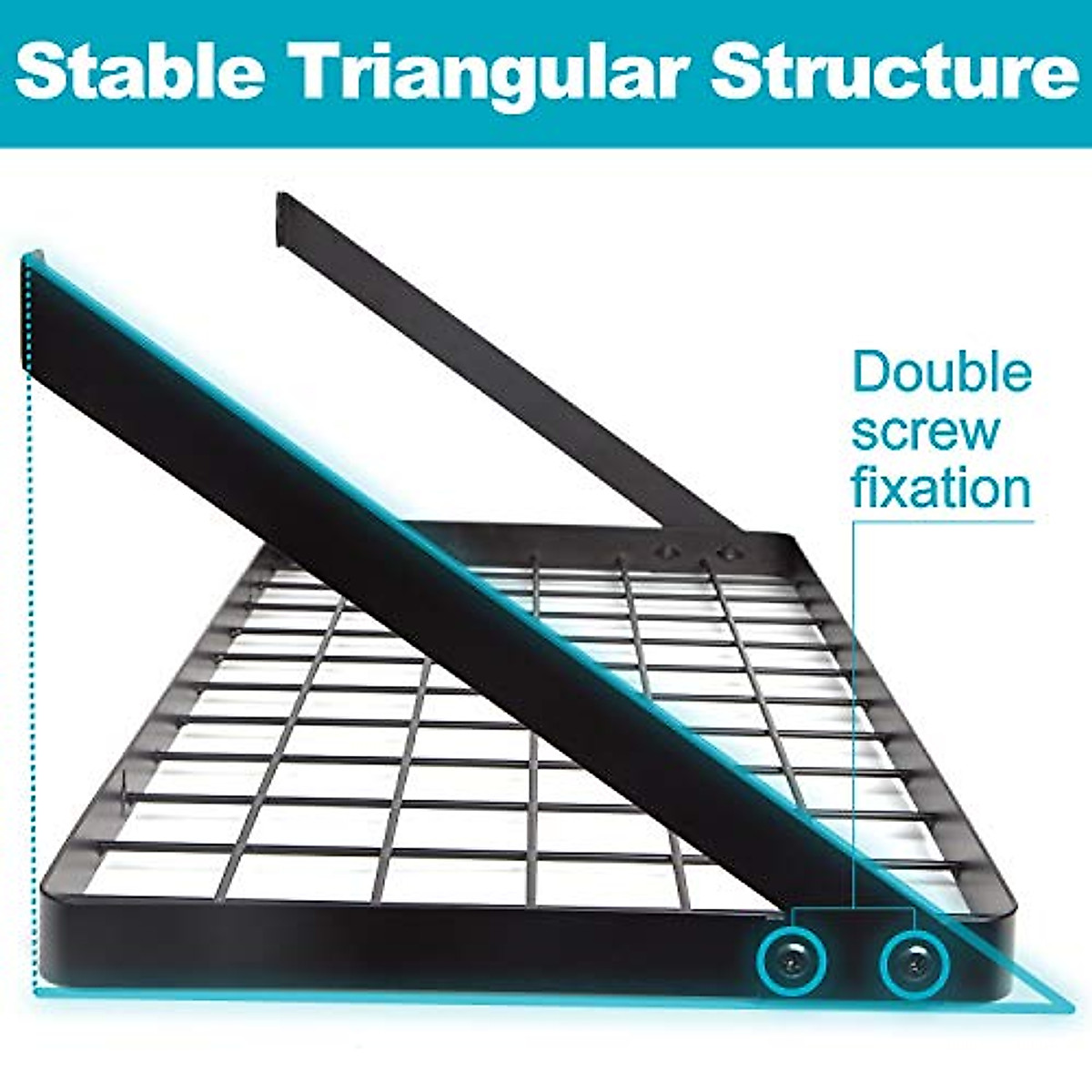 Vdomus Hanging Pot Rack, Wall Mounted Pots and Pans Holder 29.3 by 13 Inch | Kitchen Cookware Organizer for Pots and Pans Storage 15 Hooks, Ideal for Pans, Utensils, Cookware in Square Grid | Black