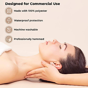 ForPro Professional Collection Waterproof Massage Table Cover, Protective Spa Treatment Sheet Set for Massage Tables, Machine Washable, includes Massage Fitted Sheet and Face Rest Cover, Natural