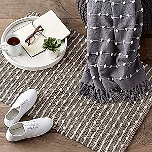 DII Slub Rug Collection Recycled Cotton Loop, 2x3', Stone