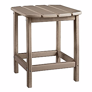 Signature Design by Ashley Sundown Treasure Outdoor Patio HDPE Weather Resistant End Table, Brown