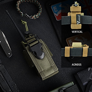 VIPERADE Radio Holster, MOLLE Radio Pouch for Vest, Universal Walkie Talkie Holster Radio Holder for Duty Belt, Police Radio Holder Tactical Radio Pouch for Baofeng, Motorola OD Green