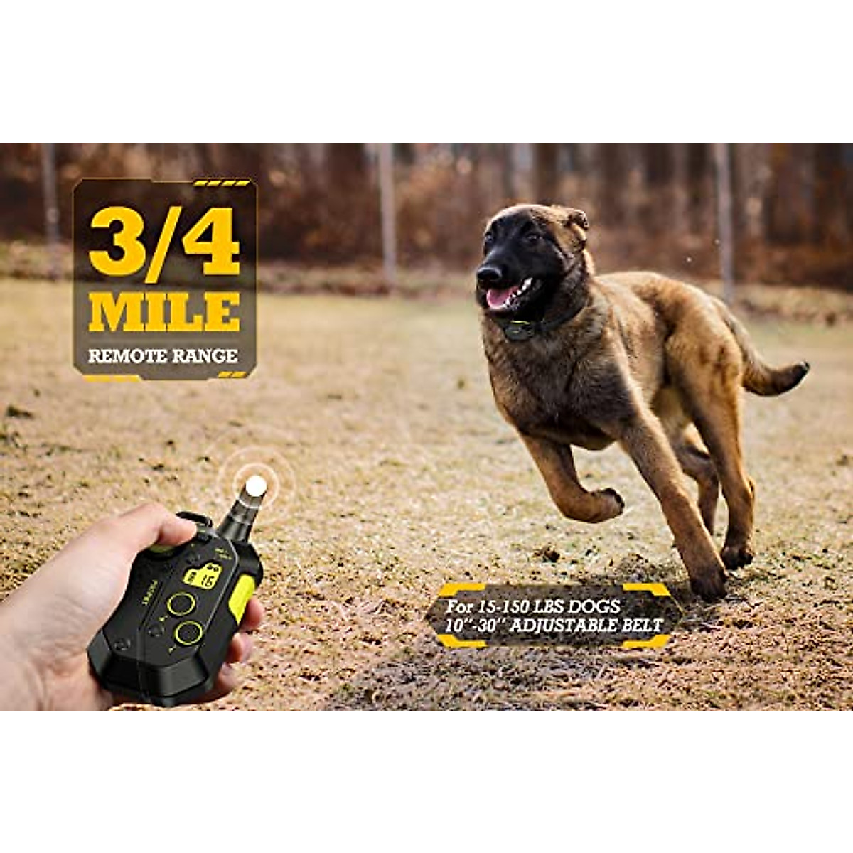 PATPET Shock Collar for Medium Large Dog(15-150lbs) - 3/4 Mile Range E Collar, Dog Training Collar with Remote