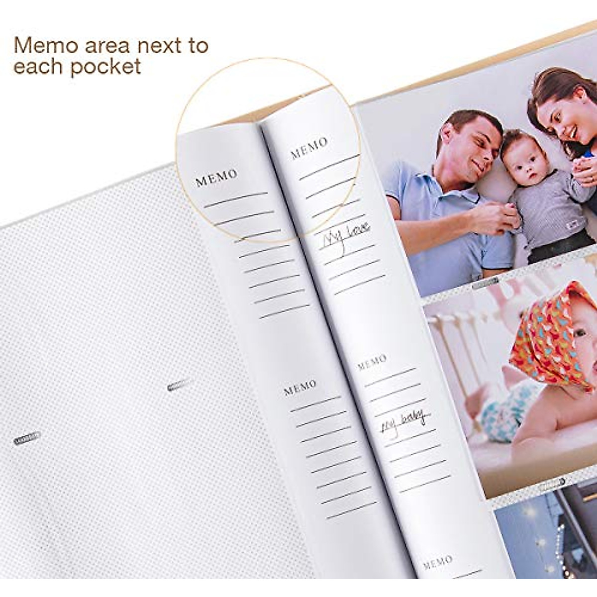 Edian Memo Photo Album 4x6 300 Photos, Family Baby Kids Cute Photo Album with Writing Space