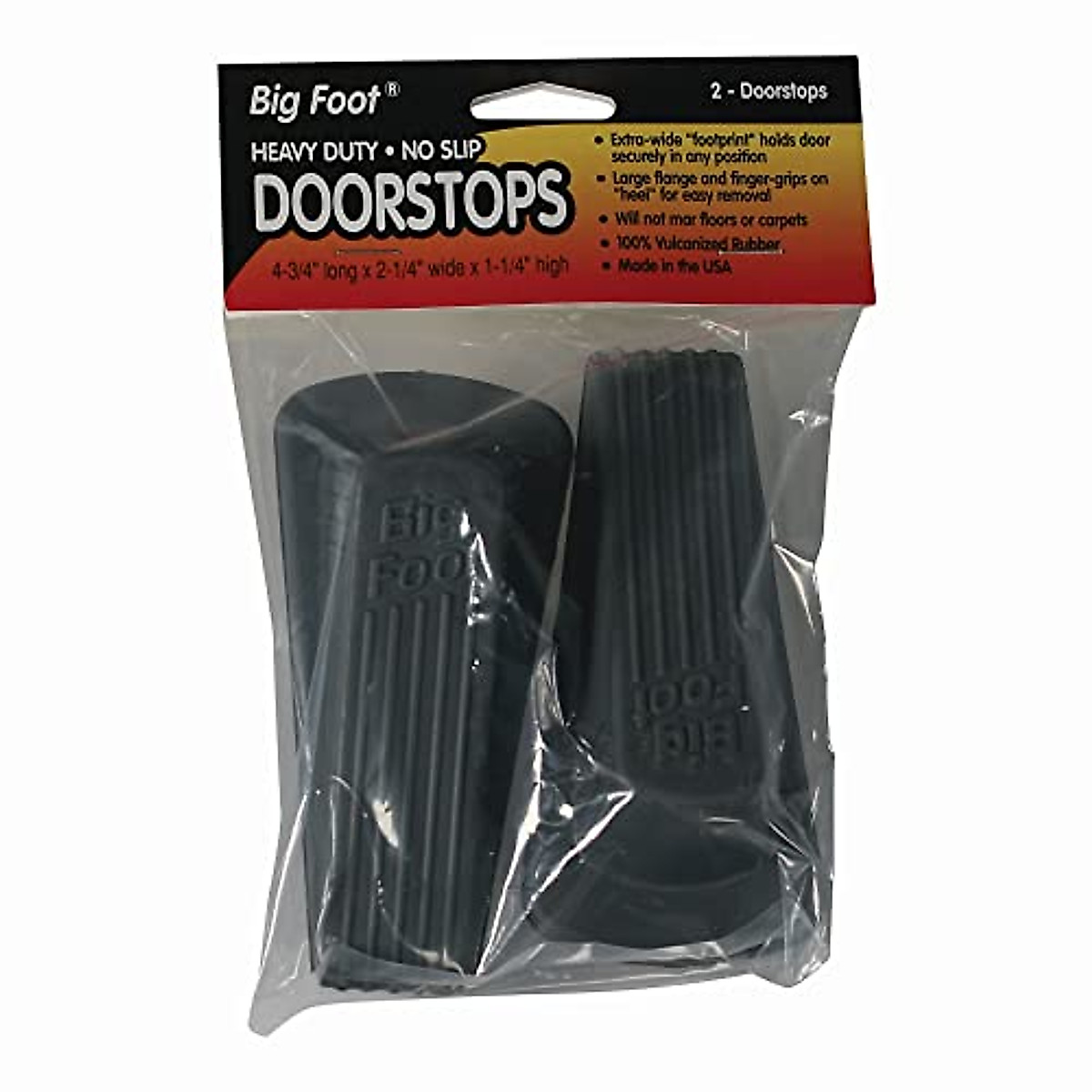 MASTER MANUFACTURING Rubber Door Stop - Big Heavy Duty Bottom Wedge Rubber Door Stopper College Dorm Room Essentials,Grey (2 Packs),1.5 x 5 x 7.5