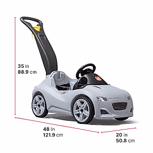 Step2 Whisper Ride Cruiser Kids Push Car, Ride On Car, Seat Belt and Horn, Toddlers 18 - 48 months, Easy Storage, Gray