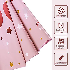 Happy 50th Birthday Tablecloth, 3 Pack 50 and Fabulous Rose Gold Plastic Table Cover for Rectangle Tables Women Fifty Birthday Party Decorations 54x108