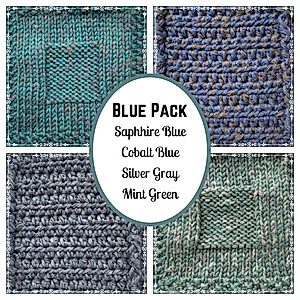 Merino Moments Chunky Merino Wool Yarn for Crocheting, 4 Skeins, 456Yds/400G, Free Patterns - Variegated Yarn for Knitting - #5 Bulky Weight - Blue Pack