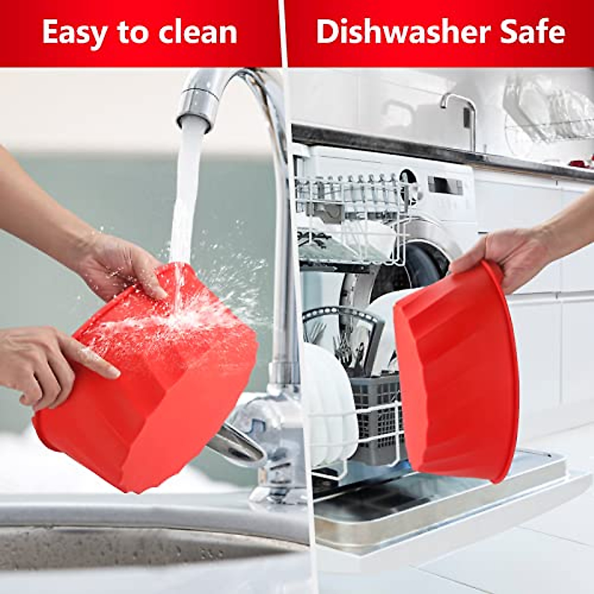 Silicone Slow Cooker Liners,HOUPEACE Reusable&Leekproof Cooking Liners with Mitts Fit for 6QT Oval Crock-Pot,Hamil-ton Beach Slow Cooker(2Pack)