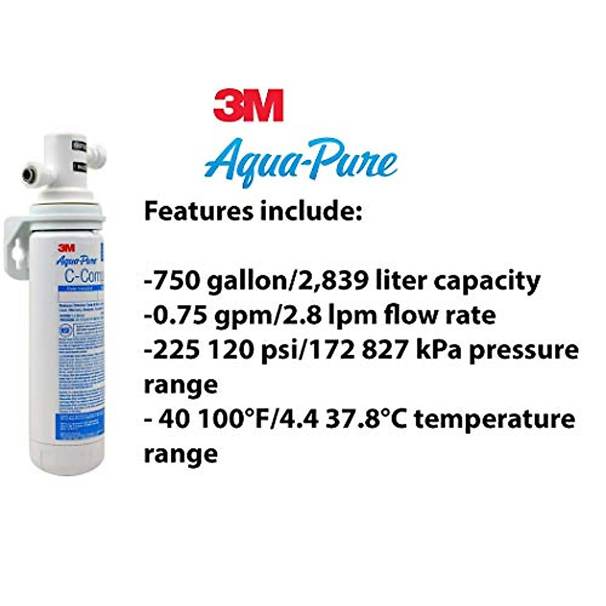 3M Aqua-Pure Under Sink Dedicated Faucet Replacement Water Filter Cartridge, for use with AP Easy Complete system