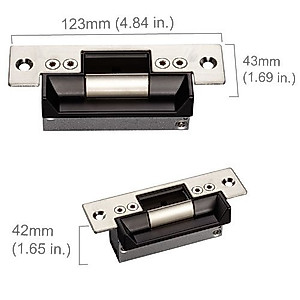 MENGQI-CONTROL Waterproof Metal RFID PIN Code Door Security Access Control System ANSI Standard North American Heavy Duty Electric Strike Lock,110V-240V Power Supply Unit,Exit Button,Cards/Key Fobs