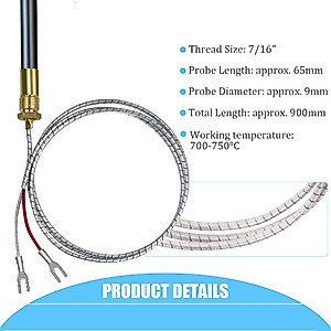 gtpartes 36" 750mv Thermopile Generator Compatible with Pitco Southbend and Anets Gas Fireplace Water Heaters Gas Fryer Cluster 60125501 Replacement Part Number h5882 60J79 60J7901 R942 2103-512 5pcs