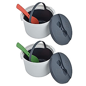 Microwave Rice Cooker, 2 L Pasta Cooker Microwaveable Food Grade PP Microwave Pressure Steamer Cooker Spoon Lid Strainer Non stick Steaming Pot Rice Cooke Cookware for Home Meal Prep Cooker