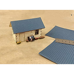 10 Pcs Miniature Roof Tiles Model Tiles for DIY Architecture Building Model Railway Fairy Garden Sand Table Scene Scenery (Gray)