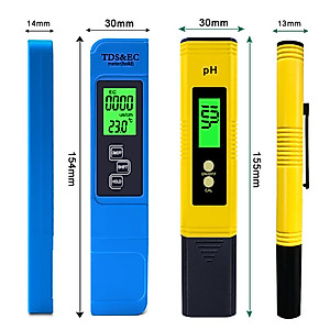 Yewhick Digital pH and TDS Meter Combo, High Accuracy Water Quality Tester, pH Meter 3-in-1 TDS EC Temperature Meter for Drinking Water Swimming Pool Aquarium Hydroponic
