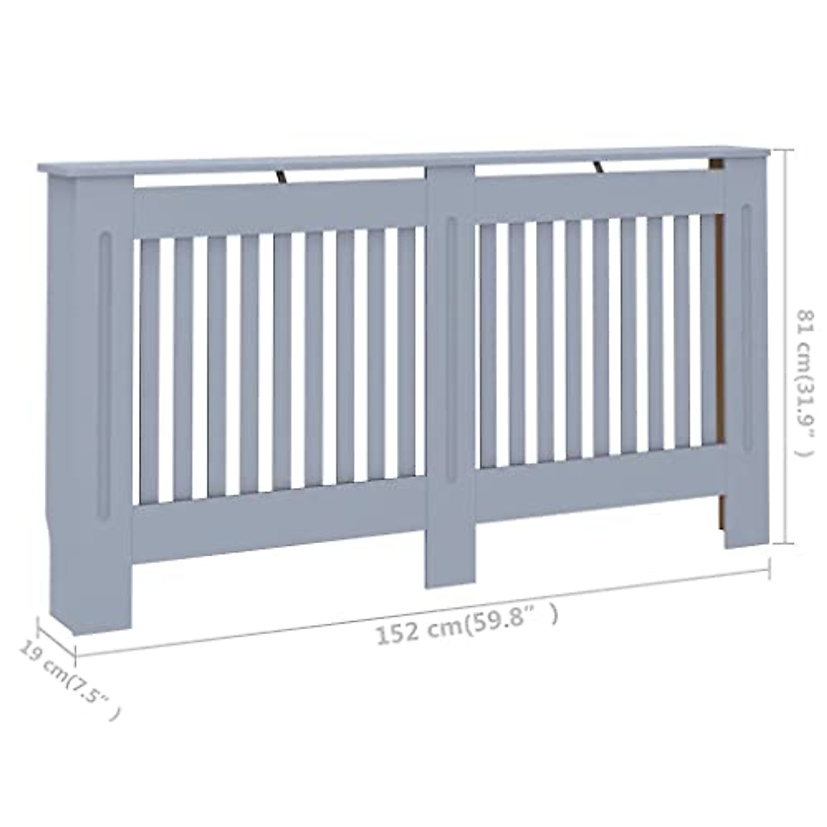 vidaXL Radiator Cover Anthracite 59.8"x7.5"x31.9" MDF