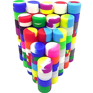 100 Pcs Silicone Wax Containers 3ML Multi Use Non Stick Wax Oil Storage Jars multicolour Food Grade