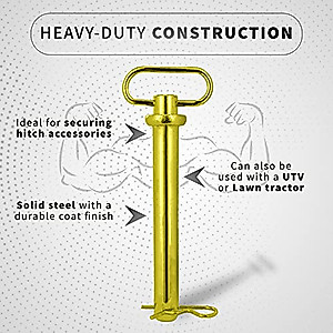 Trailer Hitch Pin and Clip 1 X 7.5” Receiver Pin, Use for Drop Hitches, Multi Hitches, Hitch Plugs, Bike Racks, and Cargo Carriers– by Goreks