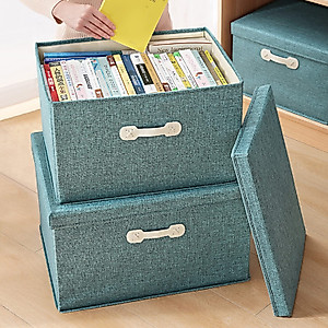 GUO FENG DIAO ® A++with Lids Fabric Foldable Storage Bins Organizer Containers Baskets with Lid for Home Bedroom Closet Office