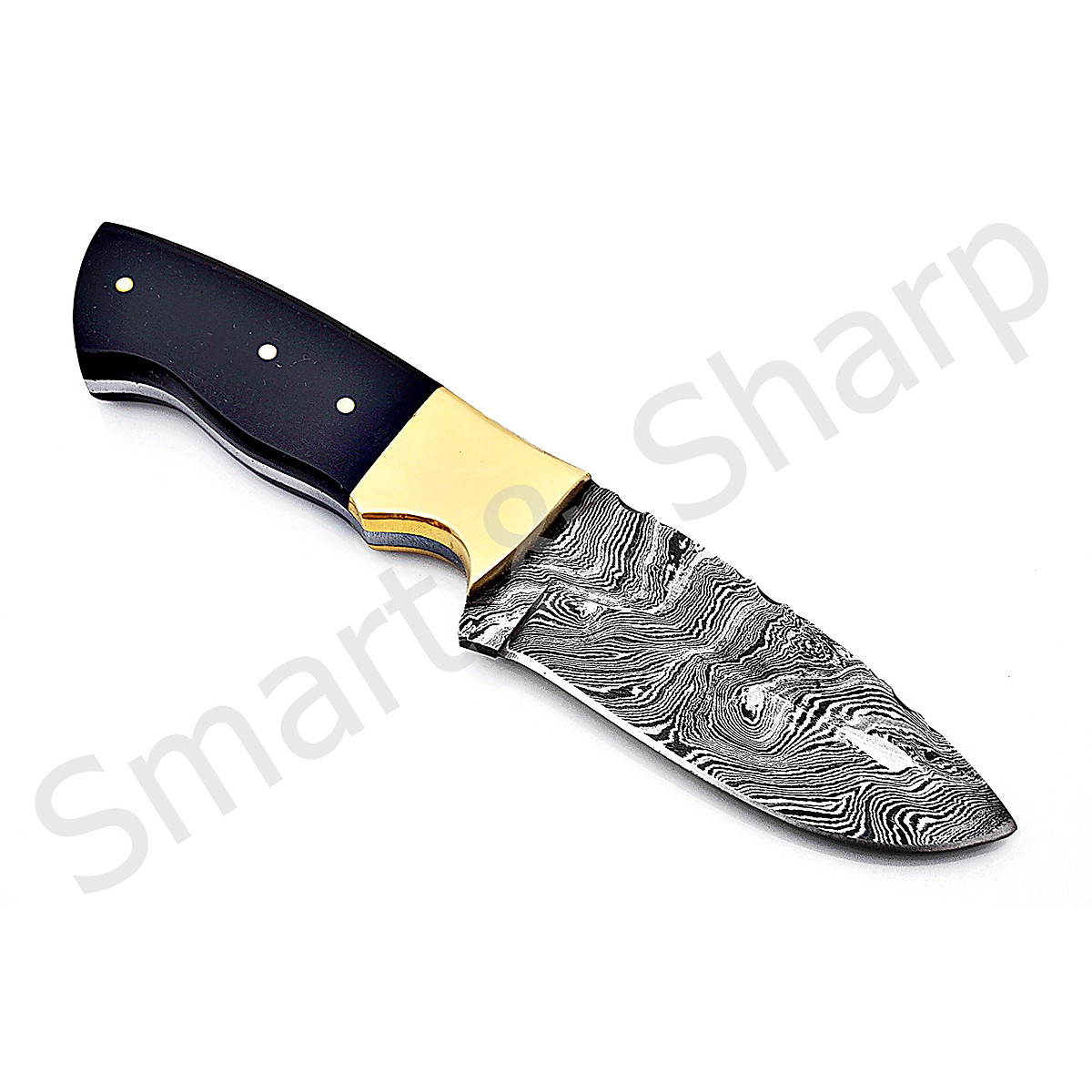 Smart & Sharp Custom Handmade Damascus Steel Hunting Knife/Skinning Knife AA-17292 (Black Micarta)
