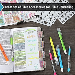 Mr. Pen- Bible Journaling Kit with Bible Highlighters and Pens No Bleed, Bible Tabs, Bible Stencils, Bible Ruler, Bible Markers No Bleed, Bible Journaling Supplies, Bible Study Kit, Christian Gifts