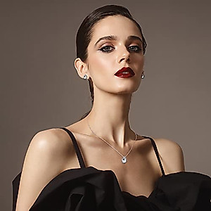 LOYALLOOK Bridal Rhinestone Teardrop Statement Necklace Bracelets and Dangle Earrings Jewerry Sets for Proms Weddings