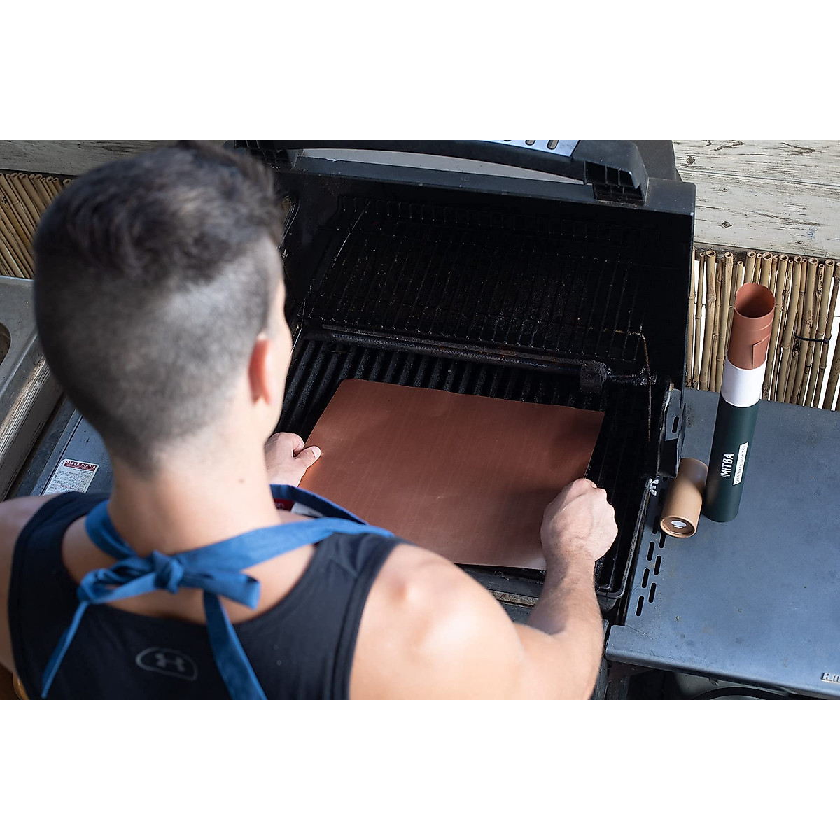 MiTBA Copper Grill Mat Set of 3-XL 100% Non-Stick BBQ Grill Mats, Reusable, and Easy to Clean- Works on Electric Grill Gas Charcoal BBQ and Oven- Will Get You Flawless Meat and a Clean Barbecue